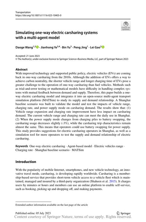Simulating One Way Electric Carsharing Systems With A Multi Agent Model