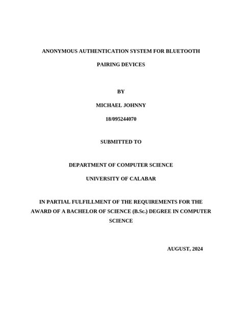 Anonymous Authentication System For Bluetooth 3rd Review Pdf