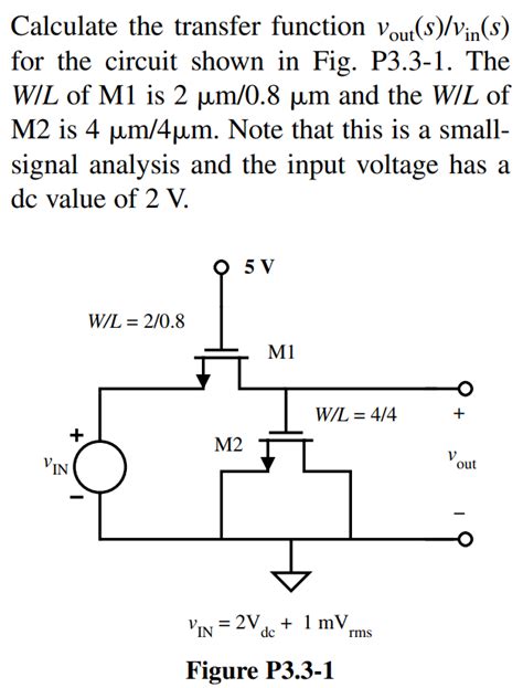 Calculate The Transfer Function Voutsvins For The Circuit Shown I