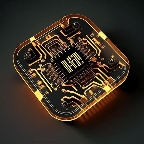 Premium AI Image A Gold And Black Computer Chip