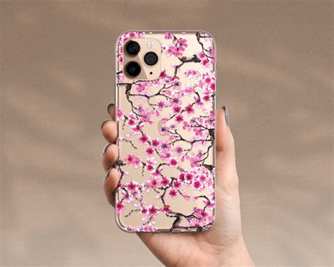Cherry Blossom Clear Phone Case For Iphone 15 Pro 14 Plus 13 Pro Max 12