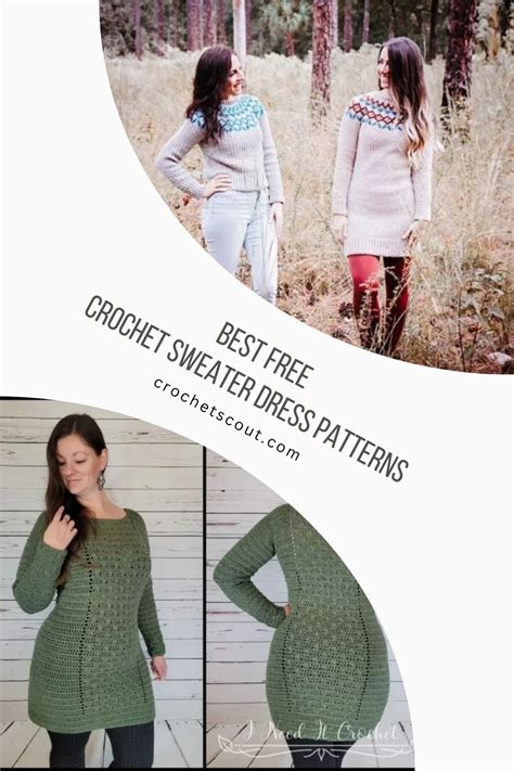 Top 10 Free Crochet Sweater Dress Patterns