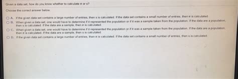 solved given a data set how do you know whether to