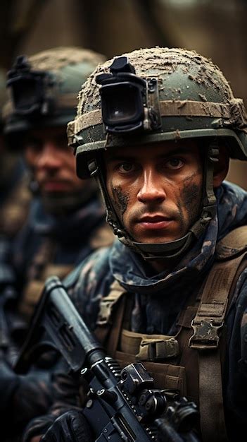 Premium Ai Image Soldier Face