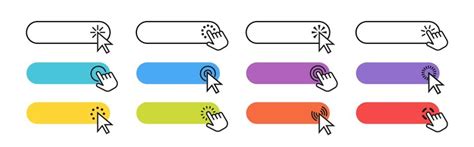 Premium Vector Web Click Button Website Buttons With Pointer Clicking