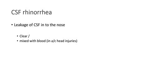 Csf Rhinorrhea Ppt Pptx