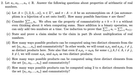 solved 2 let a1 a2 … an∈r answer the following questions
