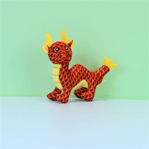 Мягкая игрушка дракон 15 см красный символ 2024 Нового года плюшевый дракон купить с