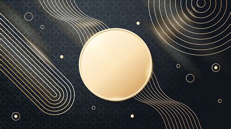 모던 한 럭셔리 컨셉의 블랙과 반짝이는 골드 추상적 배경 0명에 대한 스톡 벡터 아트 및 기타 이미지 0명 3차원 형태 개념 Istock