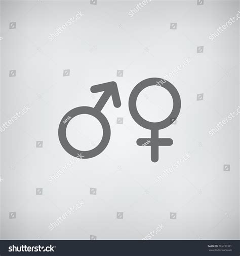 Male Female Flat Monochrome Sex Symbol Vetor Stock Livre De Direitos Shutterstock