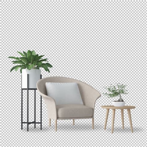 Оформление интерьера в 3d рендеринге Премиум Psd