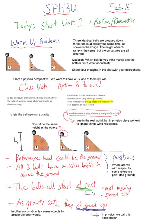 Feb Start Of Unit Kinematics Studocu