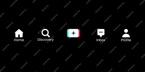 Premium Vector Tiktok App Icons In Home Search Add Inbox Profile