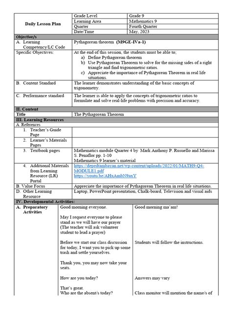 7 Lp Pythagorean Therem Pdf Trigonometric Functions Trigonometry