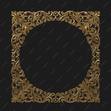 Premium Photo Round Classical Carved Gold Frames