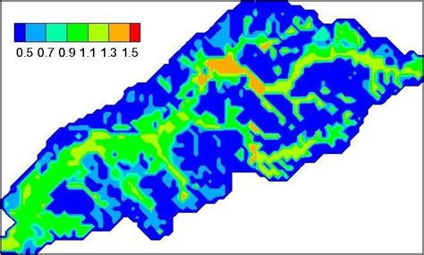 Simulated Maps Of Overland Flow Depth Top Velocity Vectors Middle Download Scientific