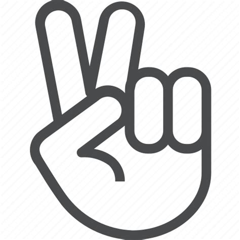 Gesture Hand Love Peace Sign Two Icon