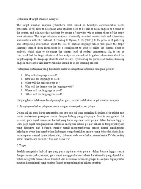 Target Situation Analysis Pdf