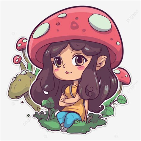 버섯 엘프 일러스트 스티커 벡터 주제 상표 만화 Png 일러스트 및 벡터 에 대한 무료 다운로드 Pngtree