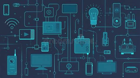 An Illustration Depicting Various Network Devices Such As Routers