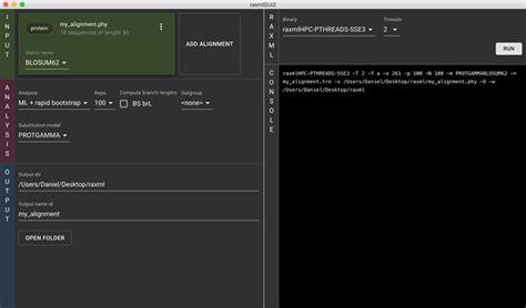 Raxmlgui B A New Graphical Interface For Raxml My Biosoftware Bioinformatics