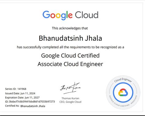 Bhanudatsinh Jhala On Linkedin Gcloud Cloudengineer Careergrowth Continuouslearning Gratitude