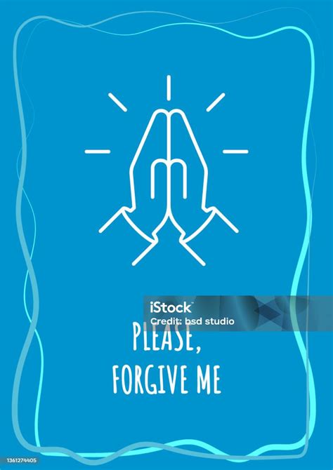 선형 글리프 아이콘이 있는 파란색 엽서를 용서해 주세요 고정됨에 대한 스톡 벡터 아트 및 기타 이미지 고정됨 공휴일 그래픽 프린트 Istock
