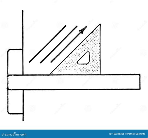 Triangle Set Up For 30 Degrees Angle Will Have The Shortest Length Vintage Engraving Cartoon