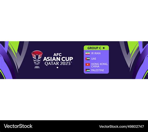 Afc Asian Cup Qatar 2023 Group C Flags Teams Asia Vector Image