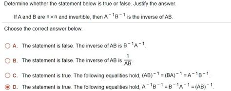 solved determine whether the statement below is true or false justify the answer if a and b