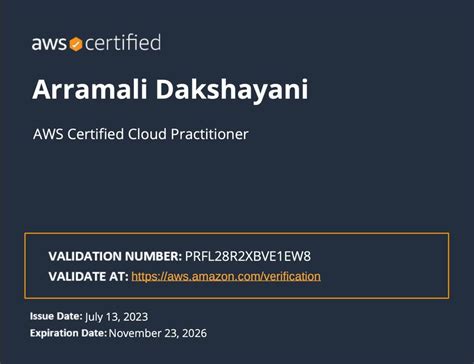 Arramali Dakshayani On Linkedin Aws Cloudpractitioner Certificationachievement