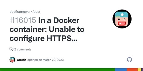In A Docker Container Unable To Configure Endpoint · Issue 16015 · Abpframeworkabp