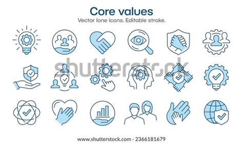 Core Values Flat Icons Such Business Stock Vector Royalty Free 2366181679 Shutterstock