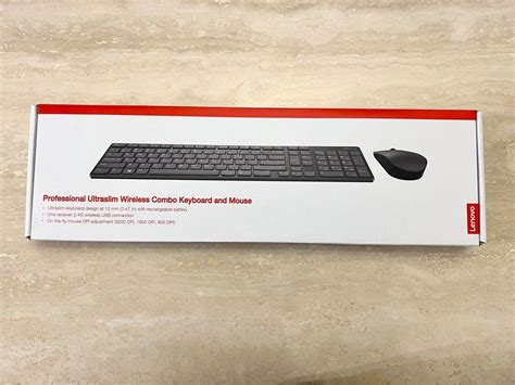 Lenovo Professional Ultraslim Wireless Combo Keyboard And Mouse Us English Computers Tech