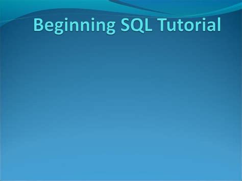Sql Tables Ppt