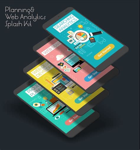 Premium Vector Flat Design Responsive Customer Service Ui Mobile App Splash Screens