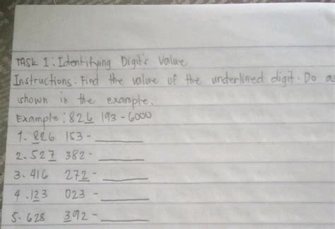 TASk Identifying Digits Value Instructions StudyX