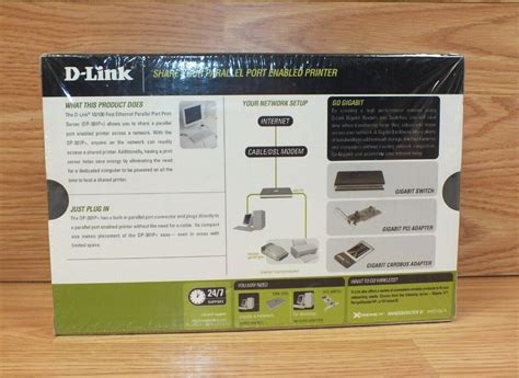 D Link Dp 301p Fast Ethernet Parallel Port Print Server 1 Centronics Port New Ebay