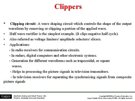 Clipper Clamper Circuits Clippers Clipping Circuit A Wave