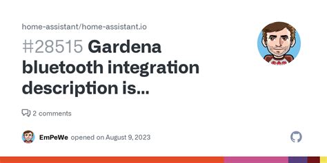Gardena Bluetooth Integration Description Is Misleading · Issue 28515 · Home Assistanthome