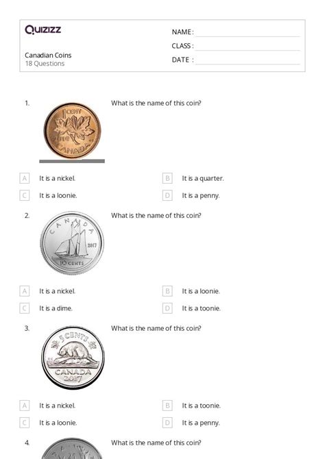 50 Adding Groups Of Coins Worksheets For 5th Class On Quizizz Free