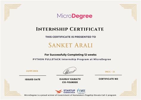 Python Internship Fullstack Sanket Arali