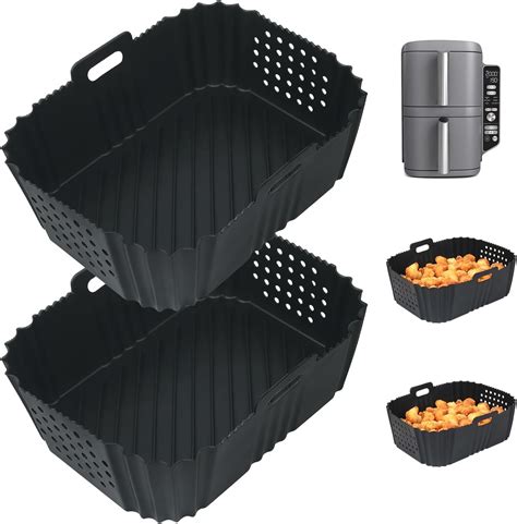 Yql Silicone Air Fryer Liners For Ninja Sl401 Double Stack 2 Basket Air Fryer Ninja