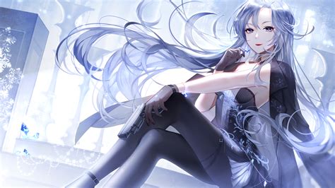 배경 화면 팬티 스타킹 무기 권총 긴 머리 1920x1080 Axela 1935187 배경 화면 Wallhere