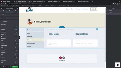 Create An Elementor My Account Page Template