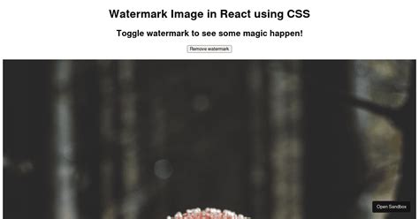 watermark image reactjs forked codesandbox