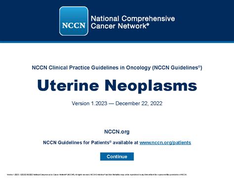 NCCN Endometrial Carcinoma NCCN Clinical Practice Guidelines In Oncology NCCN Guidelines