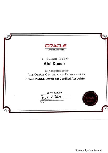 Oca Certificate Pdf
