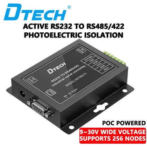 Dtech Industrial Grade Active Rs232 To Rs485 Rs422 Photoelectric Isolation Converter Iot9017i