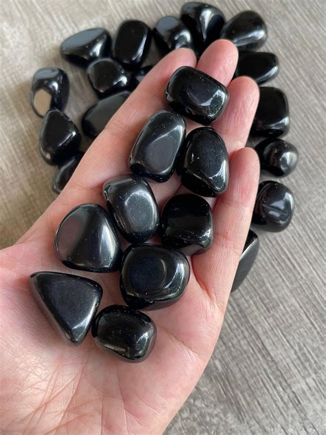 Black Obsidian Tumbled Stones Polished Black Obsidian Stone Black